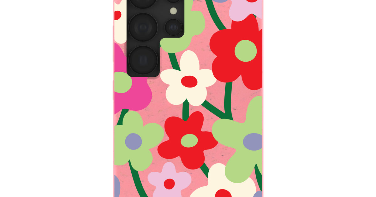 Bubblegum Pink Poppy Flora Samsung Galaxy S25 Ultra Case – Pela Case