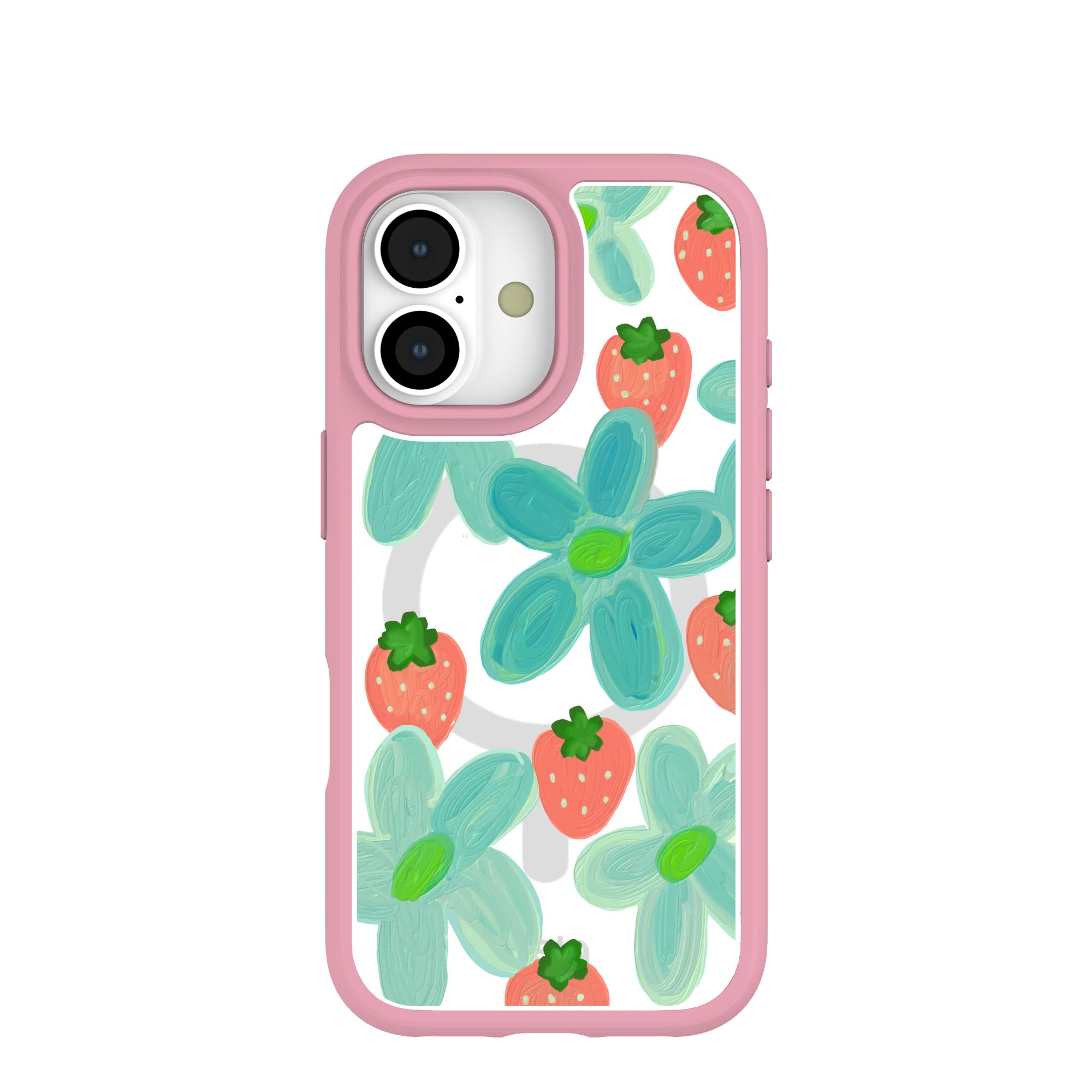 Clear Berry Belle iPhone 17 Case With Petal Pink Ridge (MagSafe includ – Pela Case