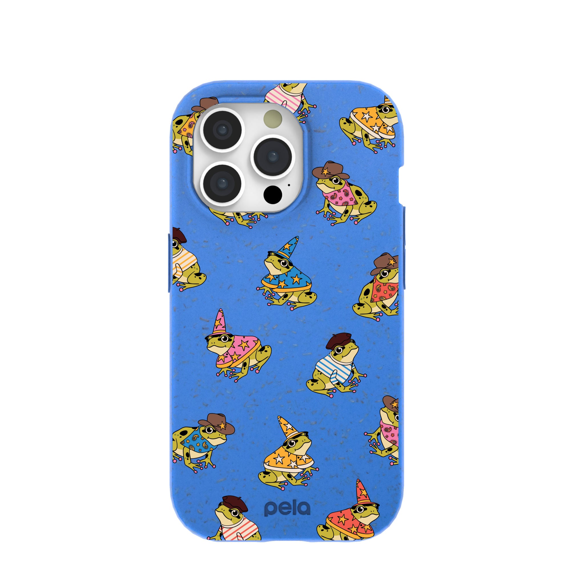 Electric Blue Fancy Frogs iPhone 15 Pro Case – Pela Case