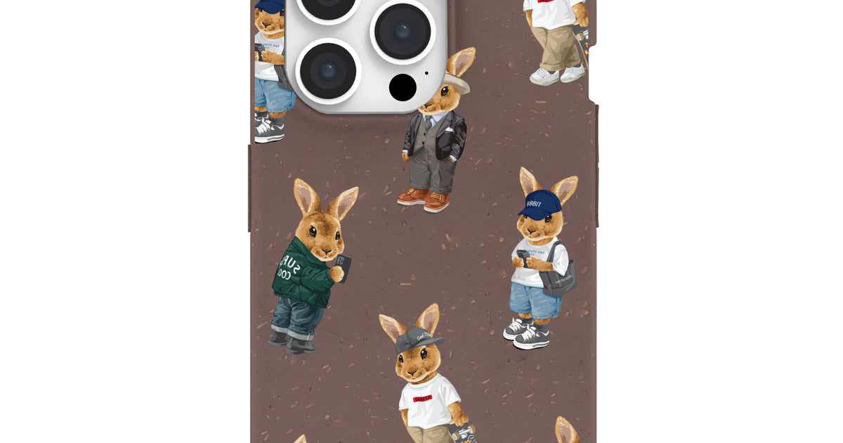 Chocolate Brown Rabbit Friends iPhone 15 Pro Case – Pela Case