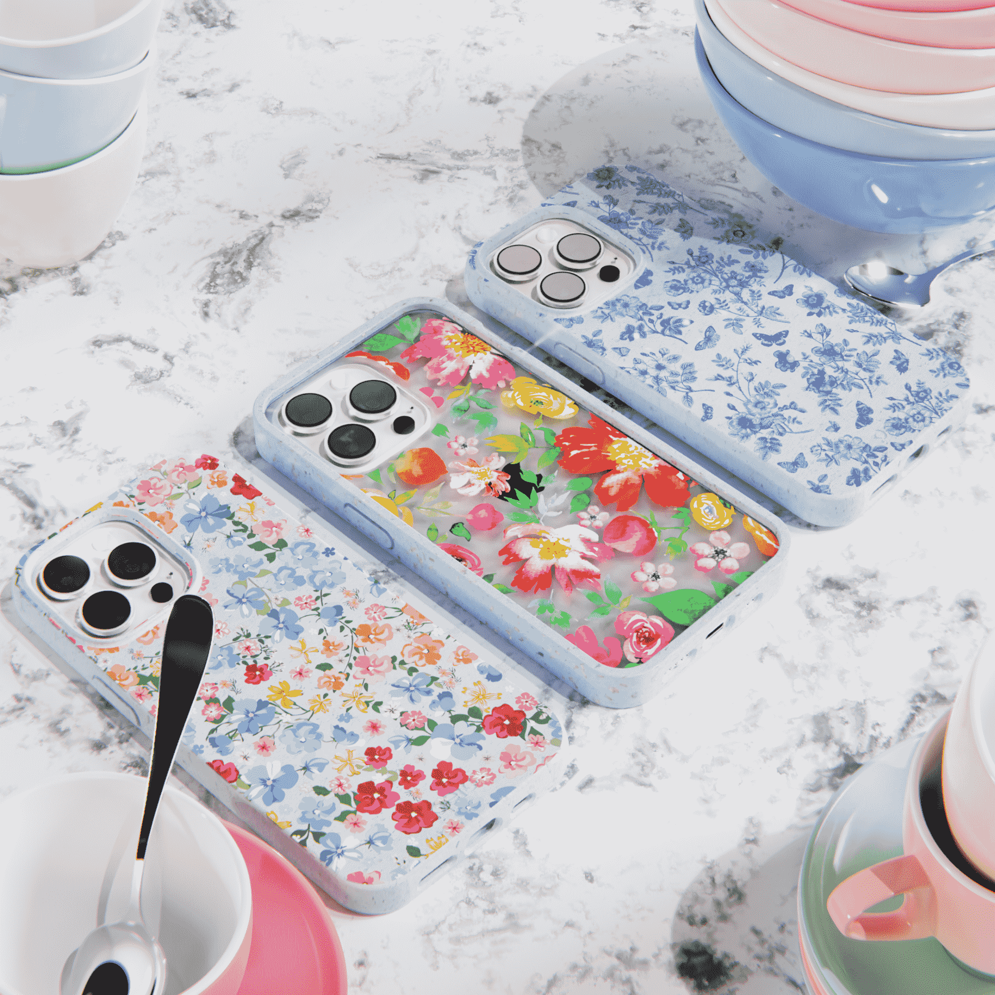 Powder Blue Porcelain iPhone 17 Pro Max Case – Pela Case