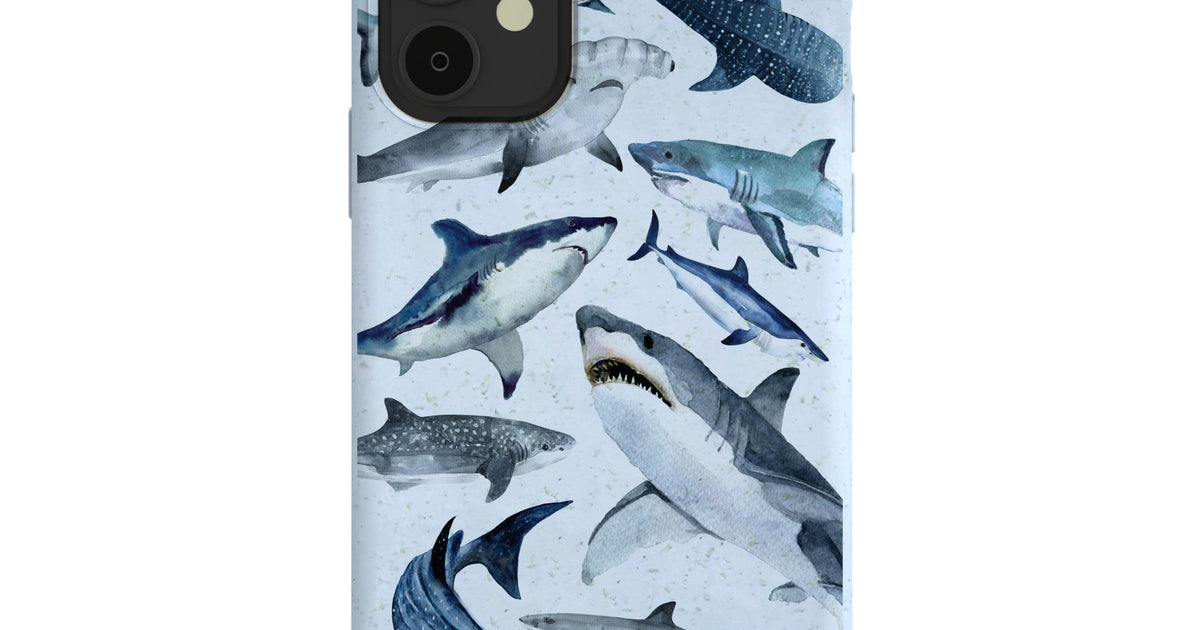 Powder Blue Sharks iPhone 11 Case – Pela Case